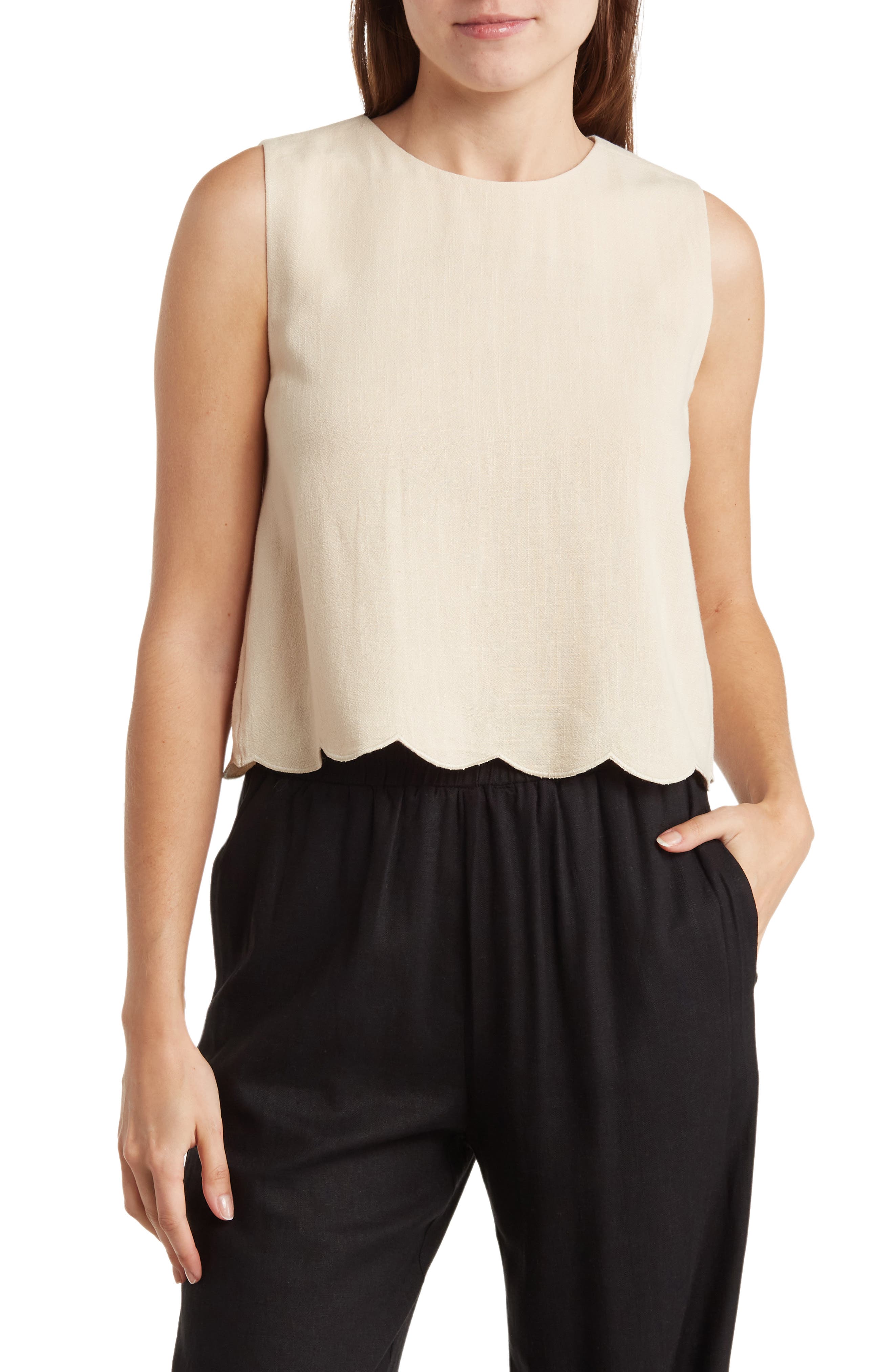 Elodie Scallop Hem Crop Top | Nordstromrack