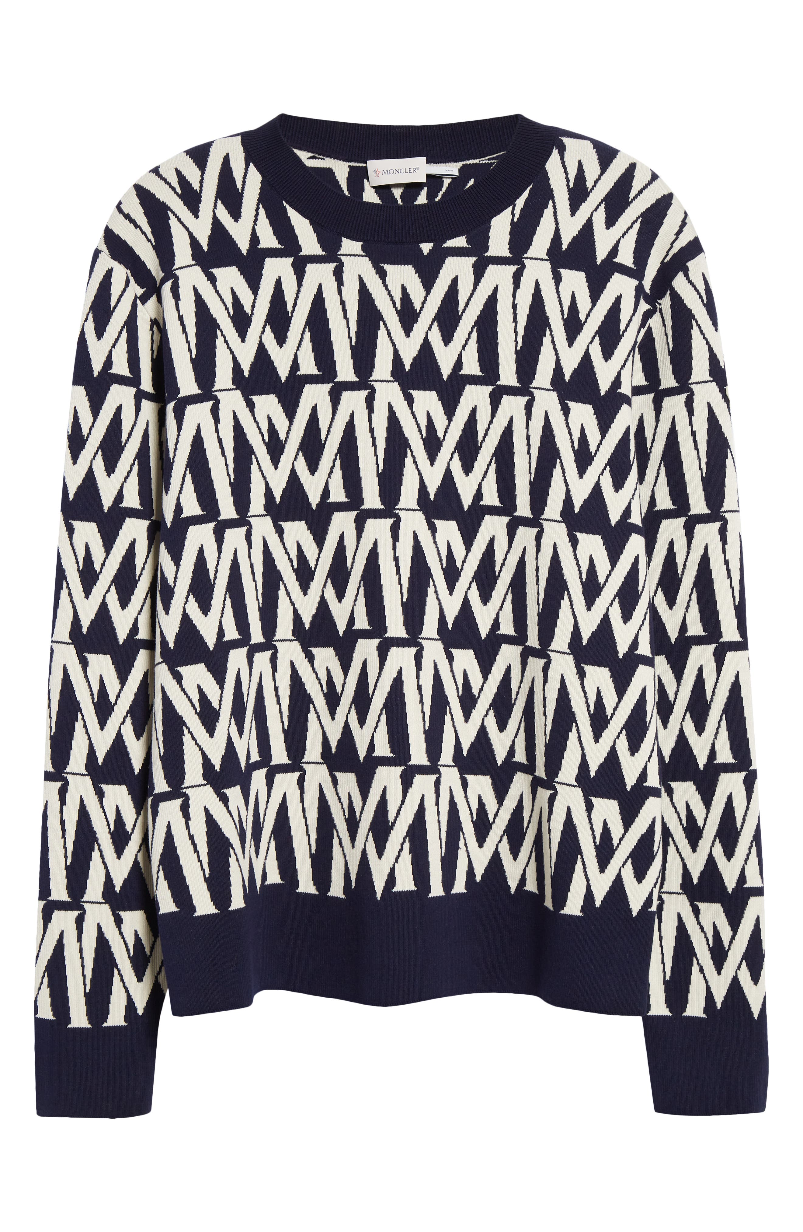 Moncler Logo Jacquard Crewneck Sweater | Nordstrom