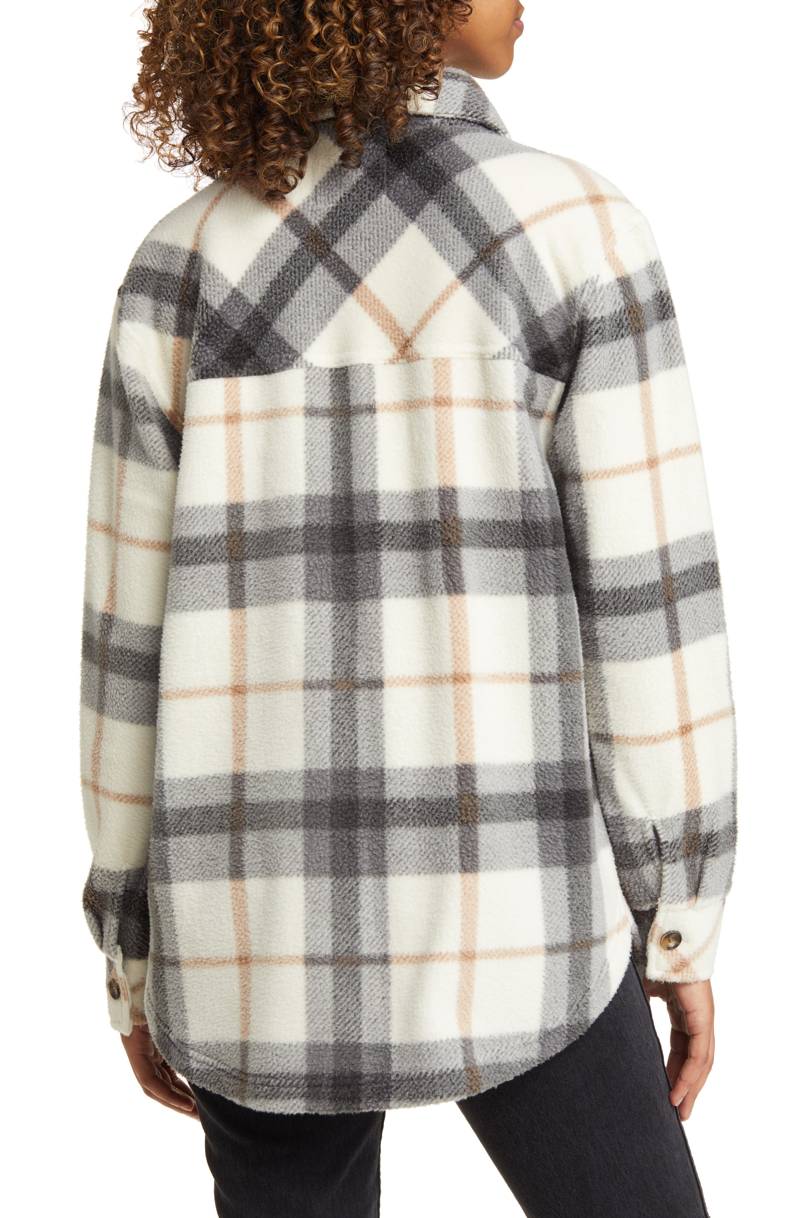 Thread & Supply Plaid Polar Fleece Shacket | Nordstrom