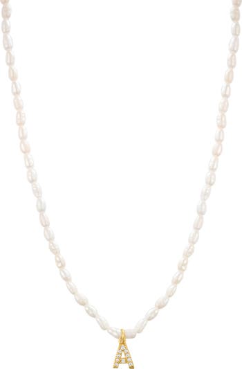st. Moran Initial Freshwater Pearl Beaded Necklace | Nordstrom