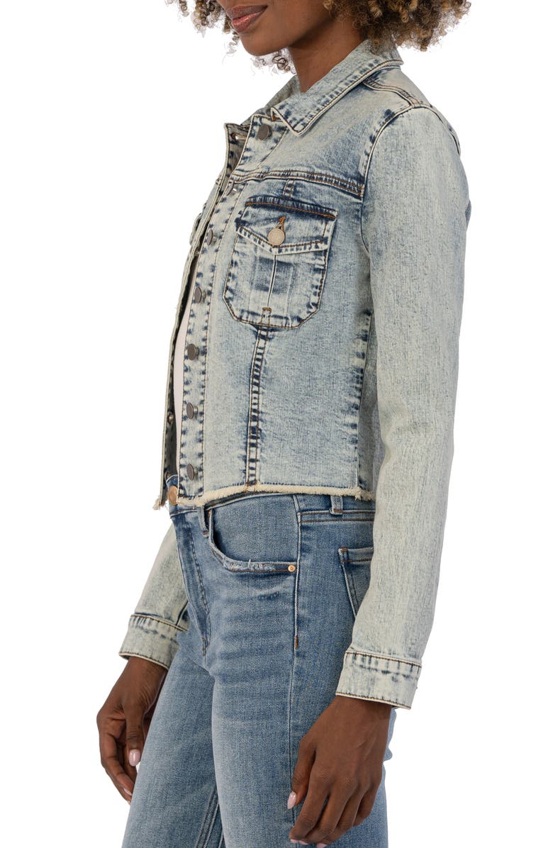 KUT from the Kloth Kara Frayed Hem Denim Jacket | Nordstrom