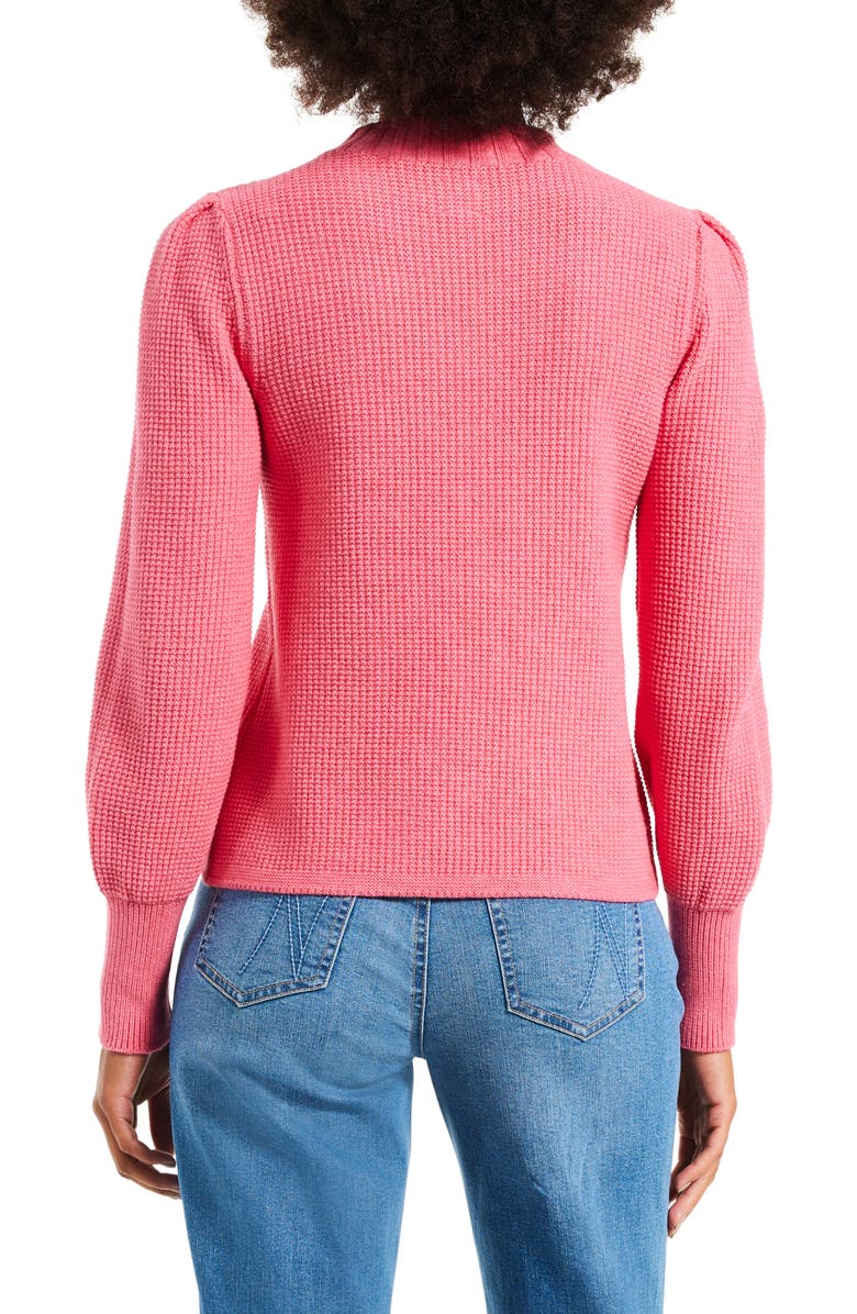 NIC+ZOE Puff Shoulder Waffle Stitch Sweater | Nordstrom