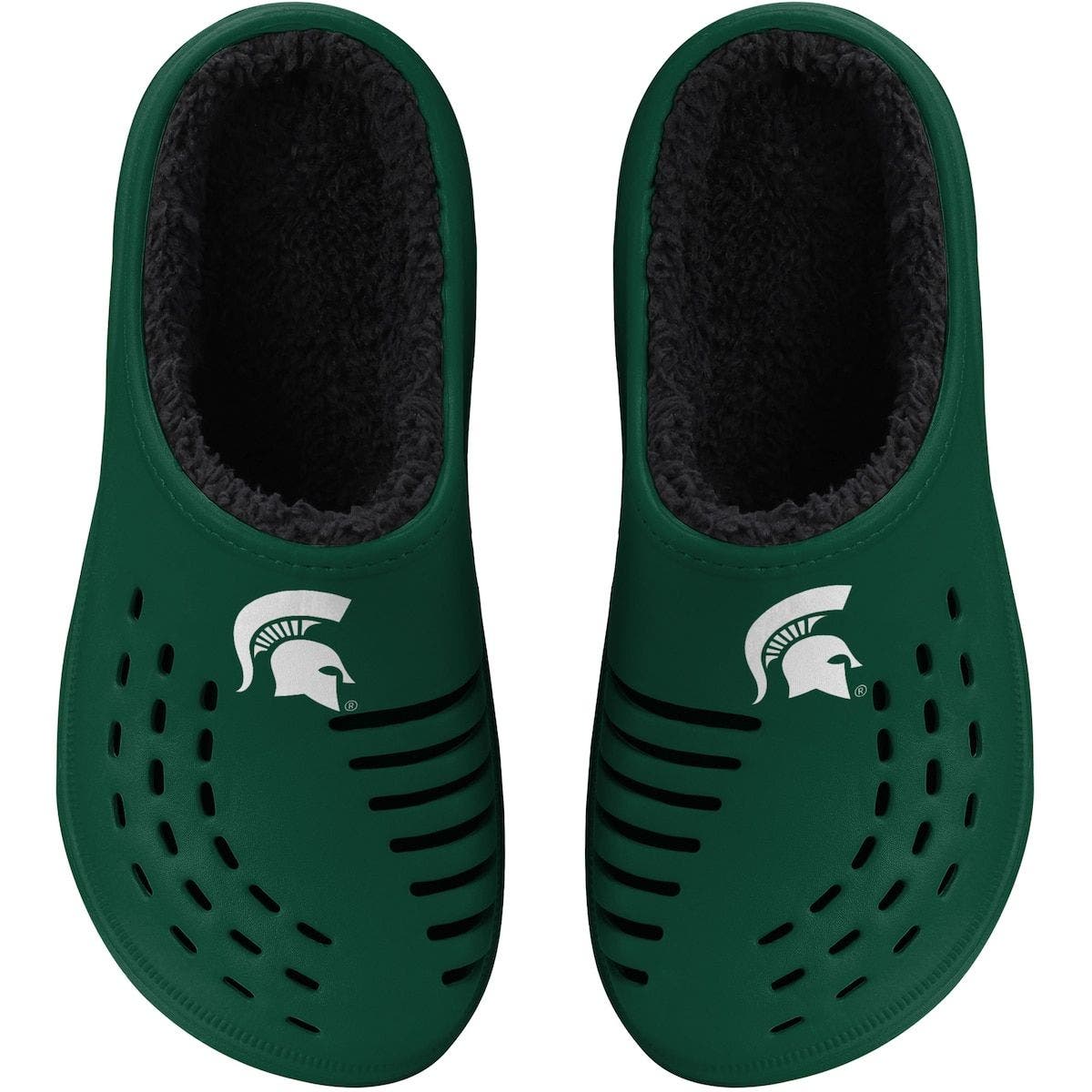 FOCO Men's FOCO Michigan State Spartans Big Logo Sherpa-Lined Clog ...