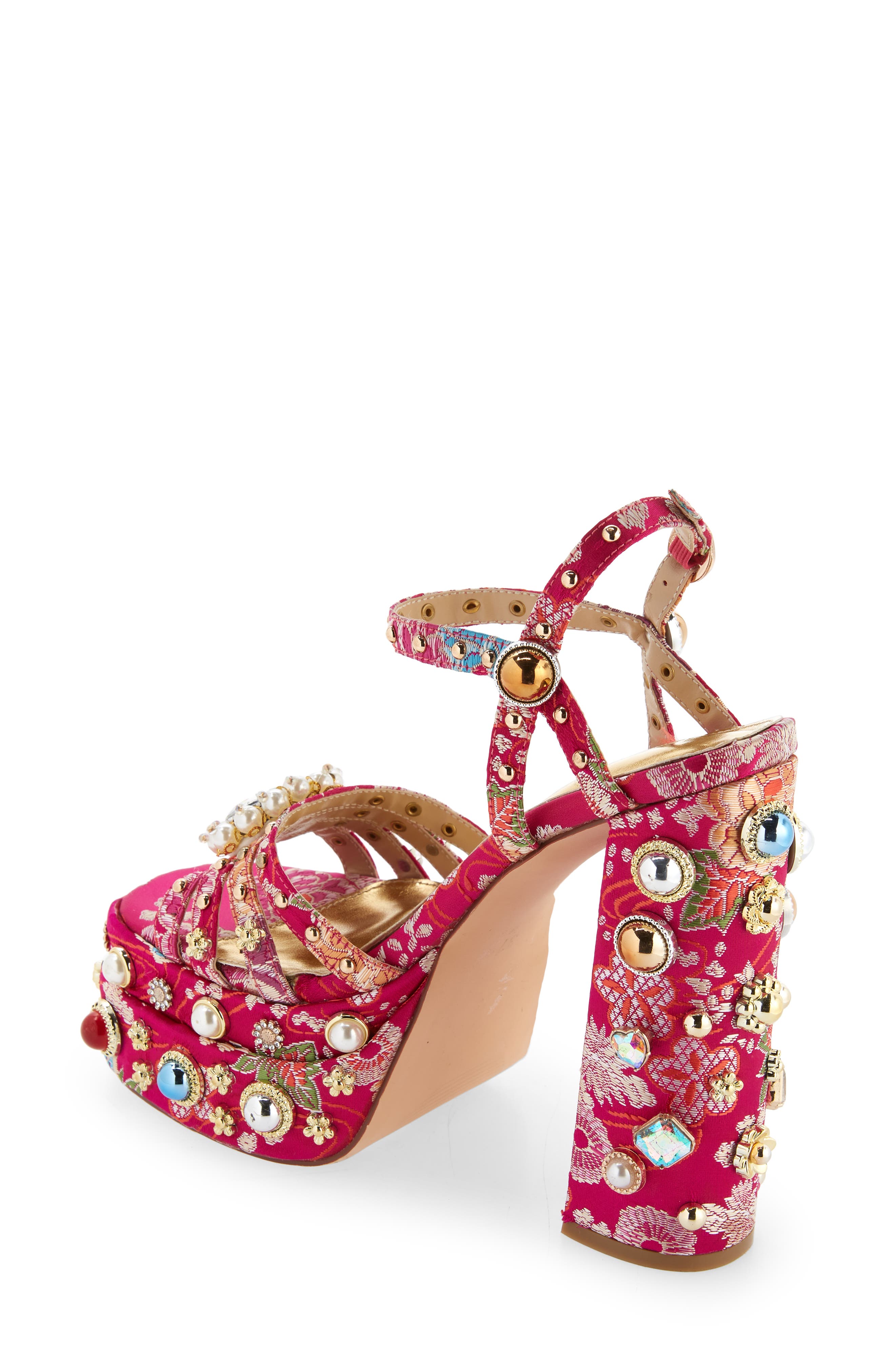 AZALEA WANG Annie Embroidered Platform Sandal (Women) | Nordstrom
