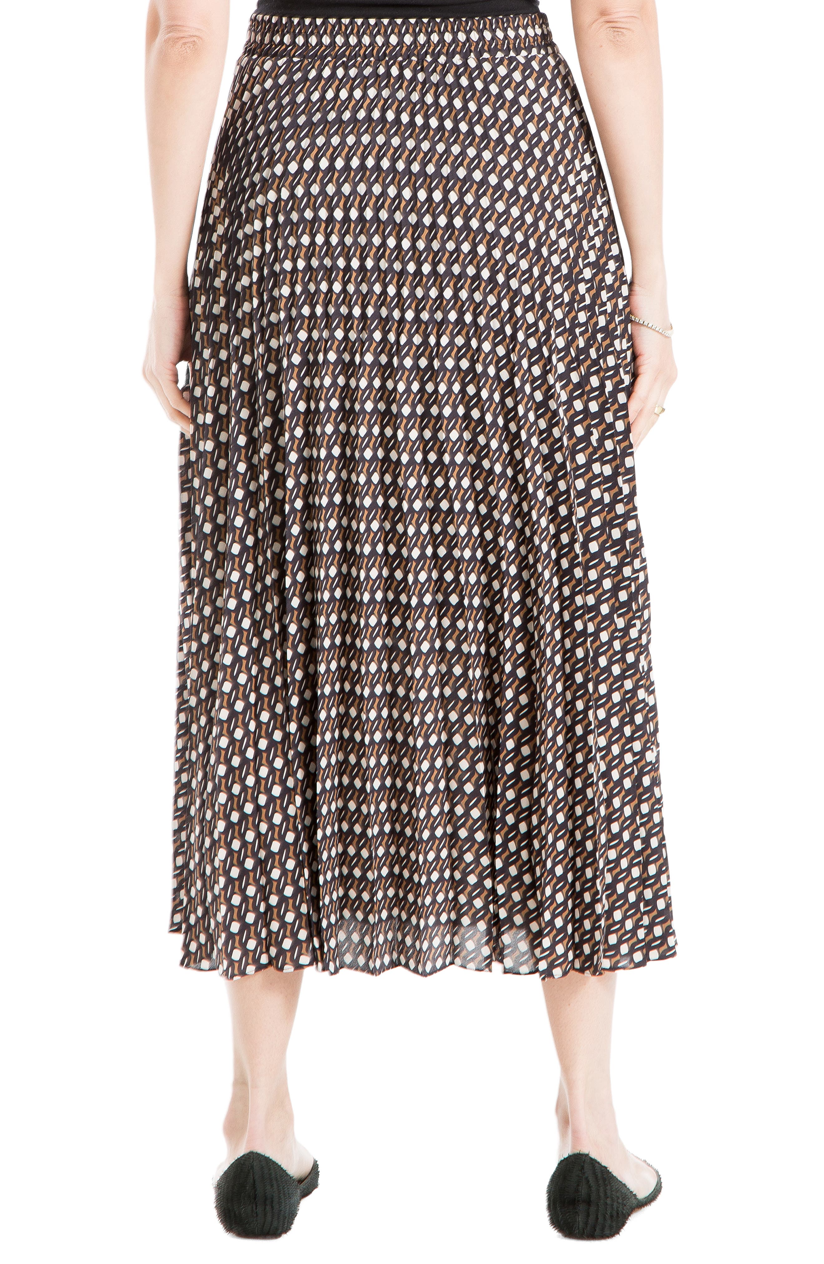 MAX STUDIO Graduated Pleat Knee-Length Midi Skirt | Nordstromrack