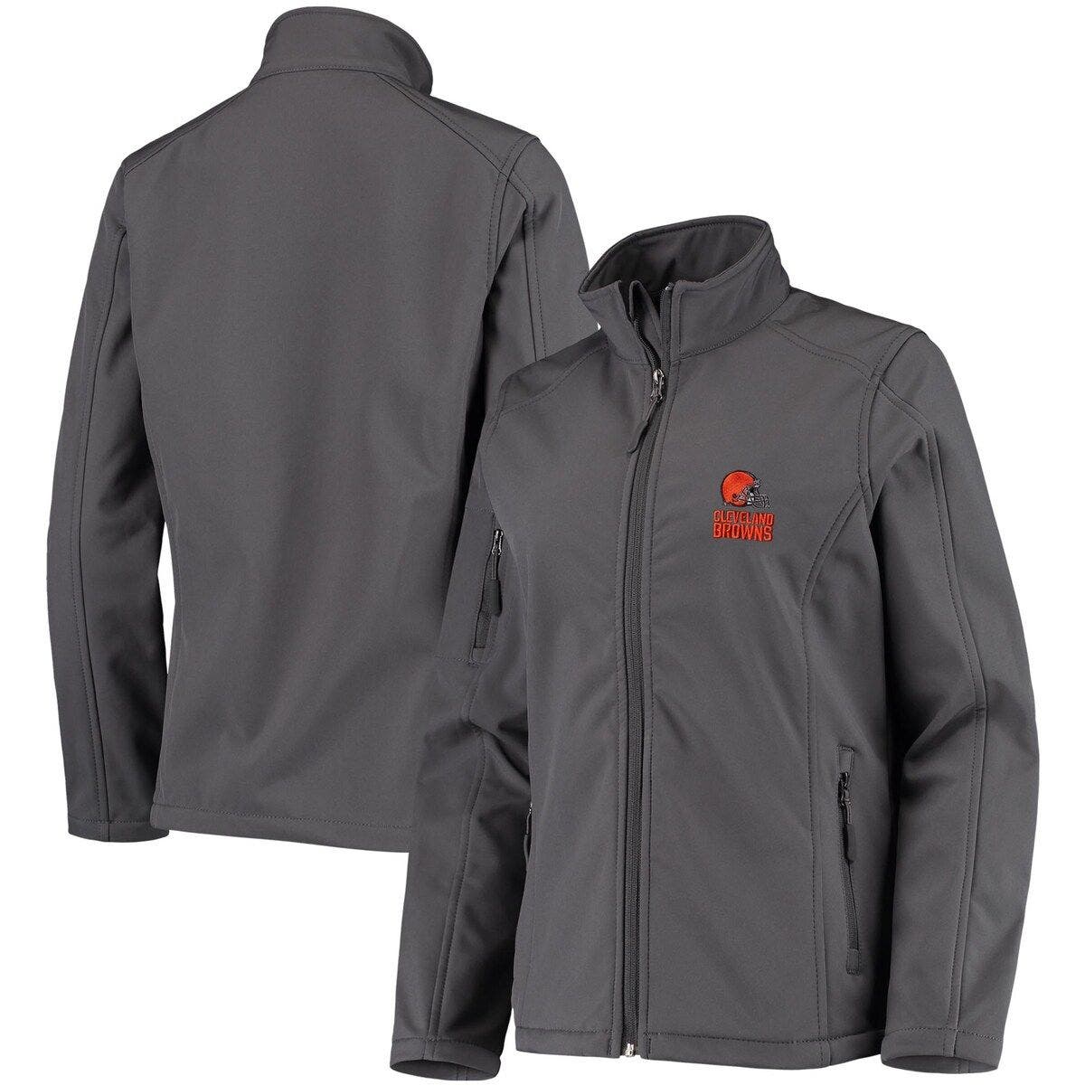 DUNBROOKE Women's Gray Cleveland Browns Full-Zip Sonoma Softshell ...