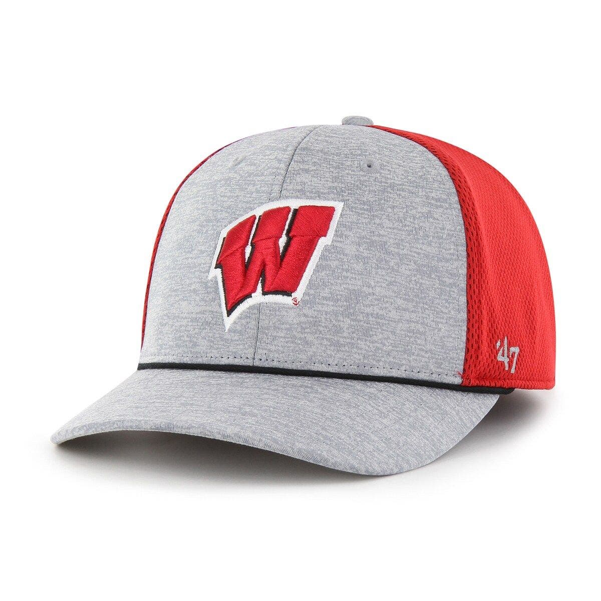 '47 Men's '47 Gray/Red Wisconsin Badgers Harbinger Trophy Flex Hat ...