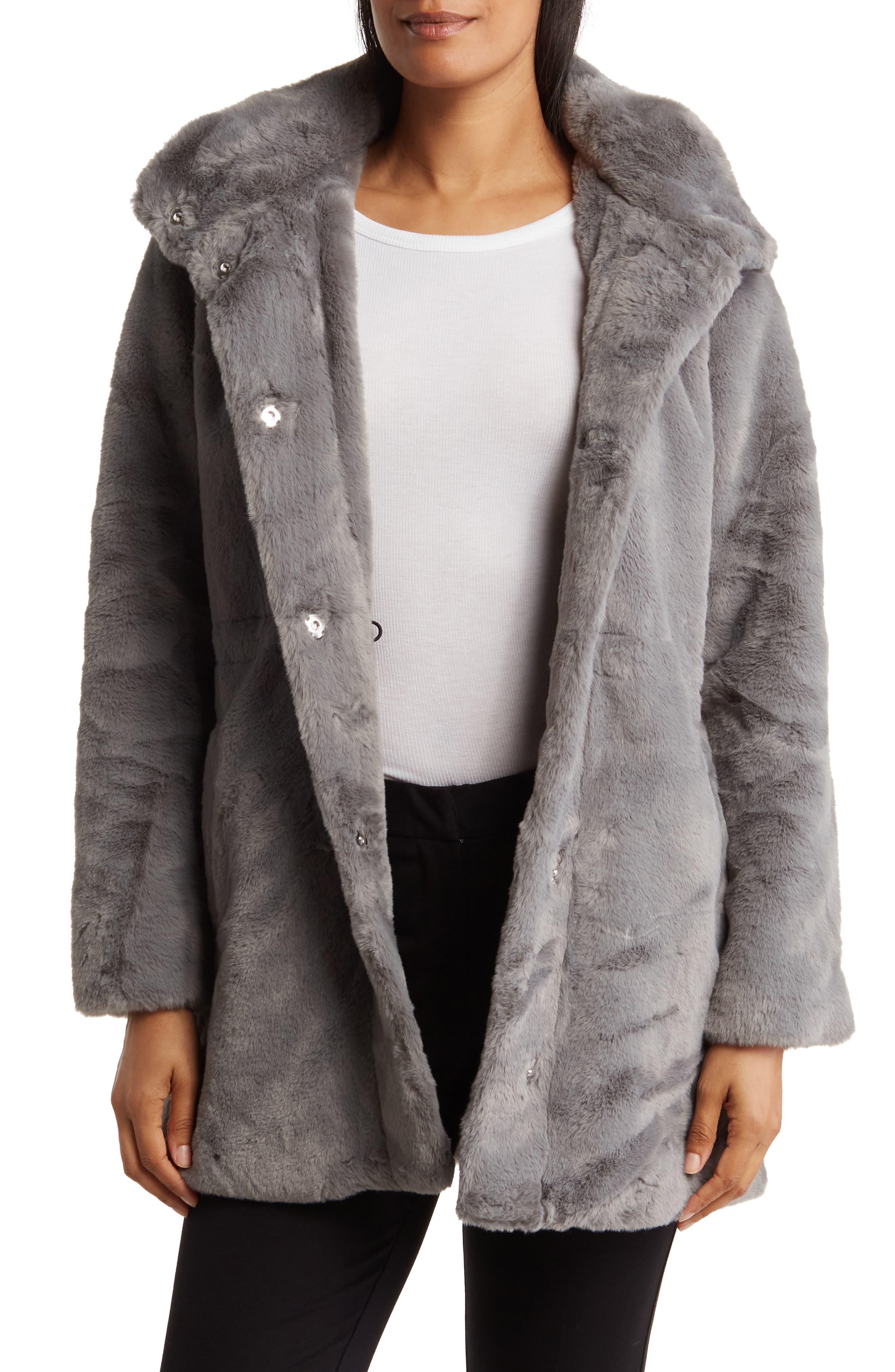 Sebby Faux Fur Hooded Reversible Jacket | Nordstromrack