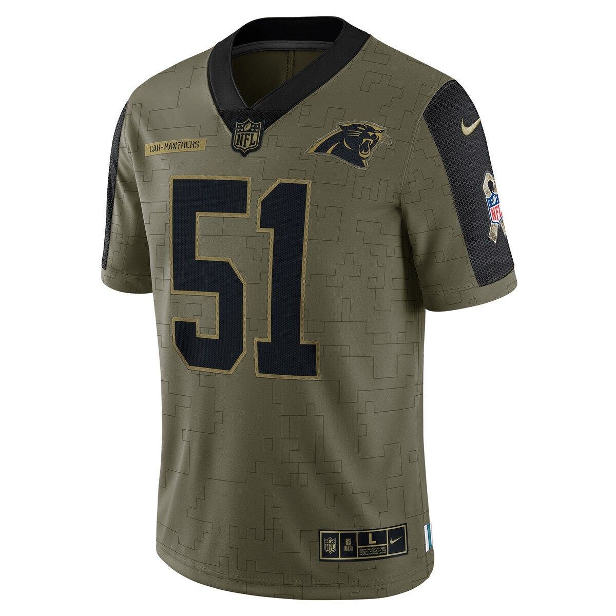 Nike Men's Nike Sam Mills Olive Carolina Panthers 2021 Salute To ...
