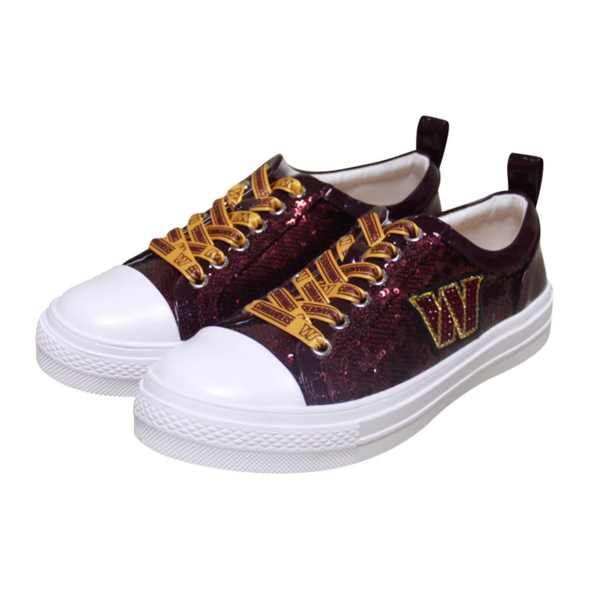 CUCE Women's Cuce Burgundy Washington Commanders Team Sequin Sneakers ...