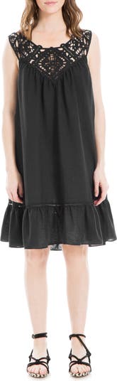 MAX STUDIO Crochet Yoke Halter Midi Dress | Nordstromrack