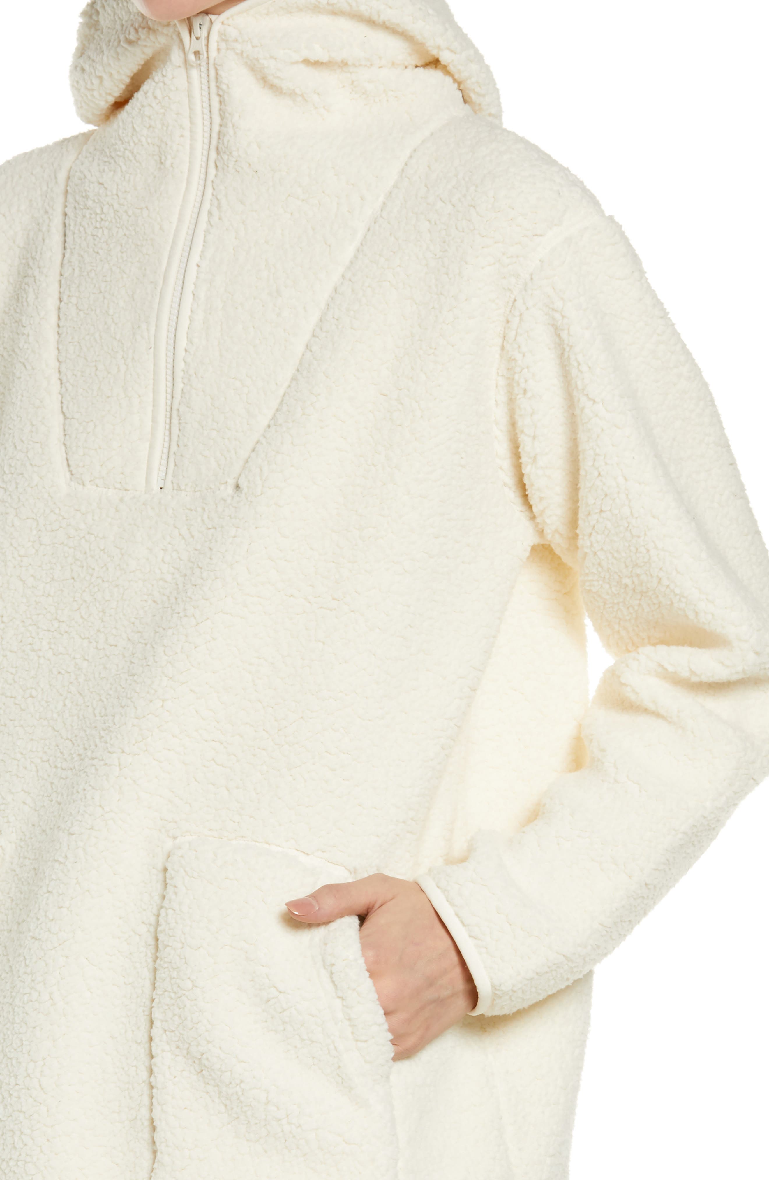 Zella Faux Shearling Pullover Hoodie | Nordstrom
