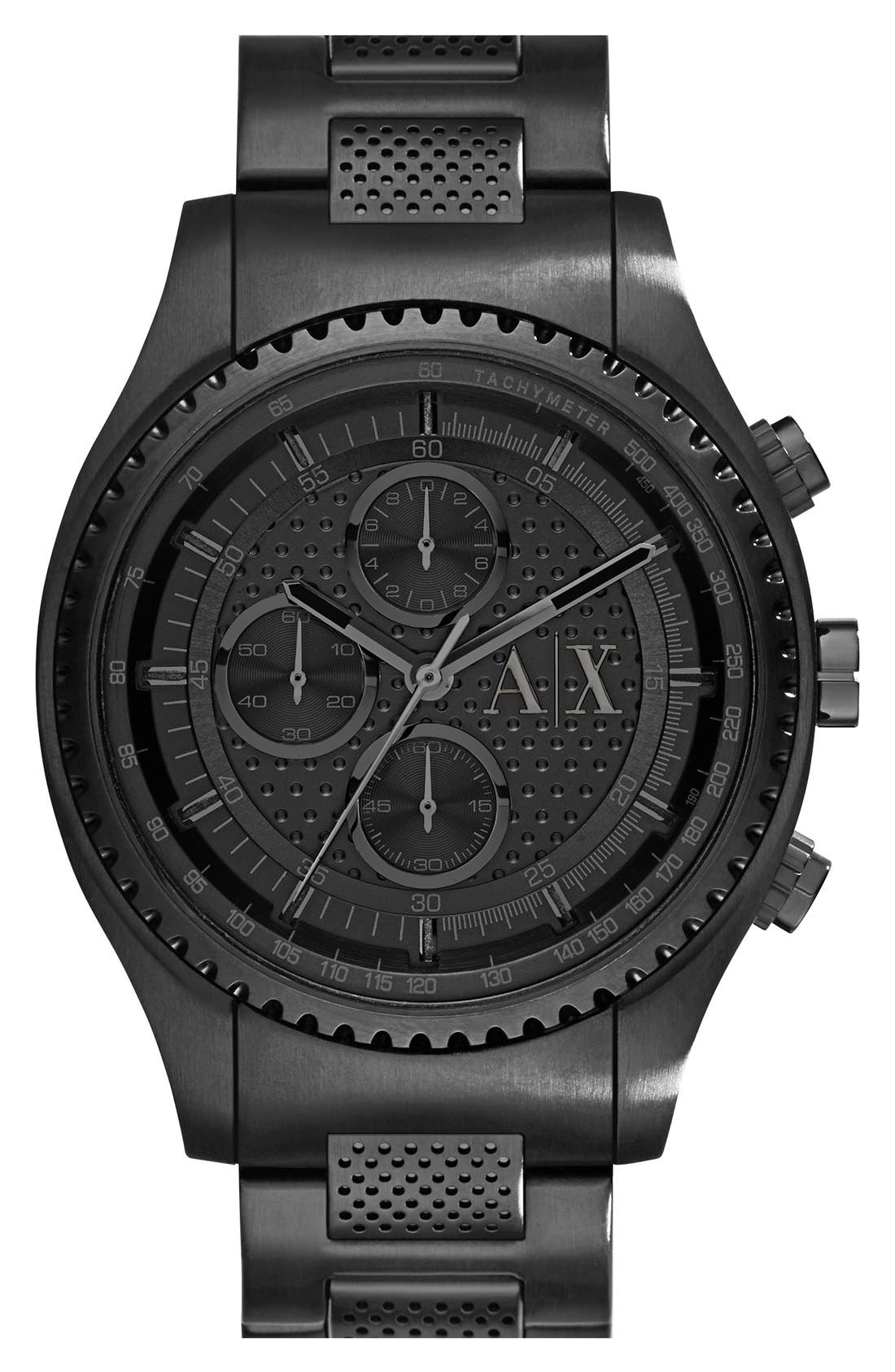 AX Armani Exchange Chronograph Perforated Bracelet Watch, 45mm | Nordstrom
