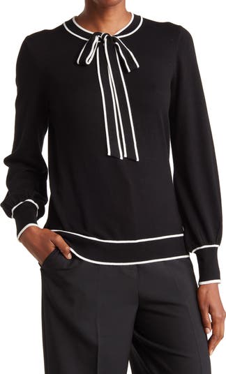 Adrianna Papell Tipped Bow Neck Sweater | Nordstromrack