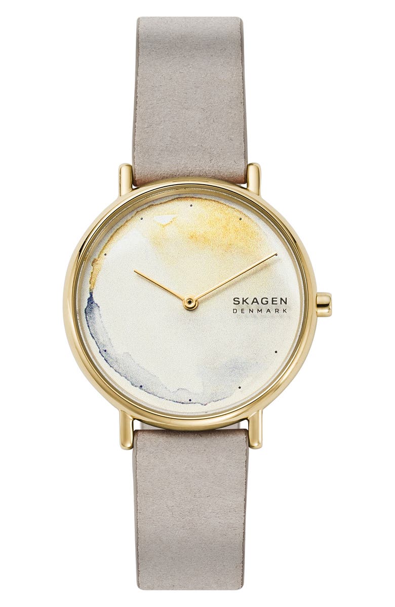 Skagen Signatur Leather Strap Watch 36mm Nordstrom