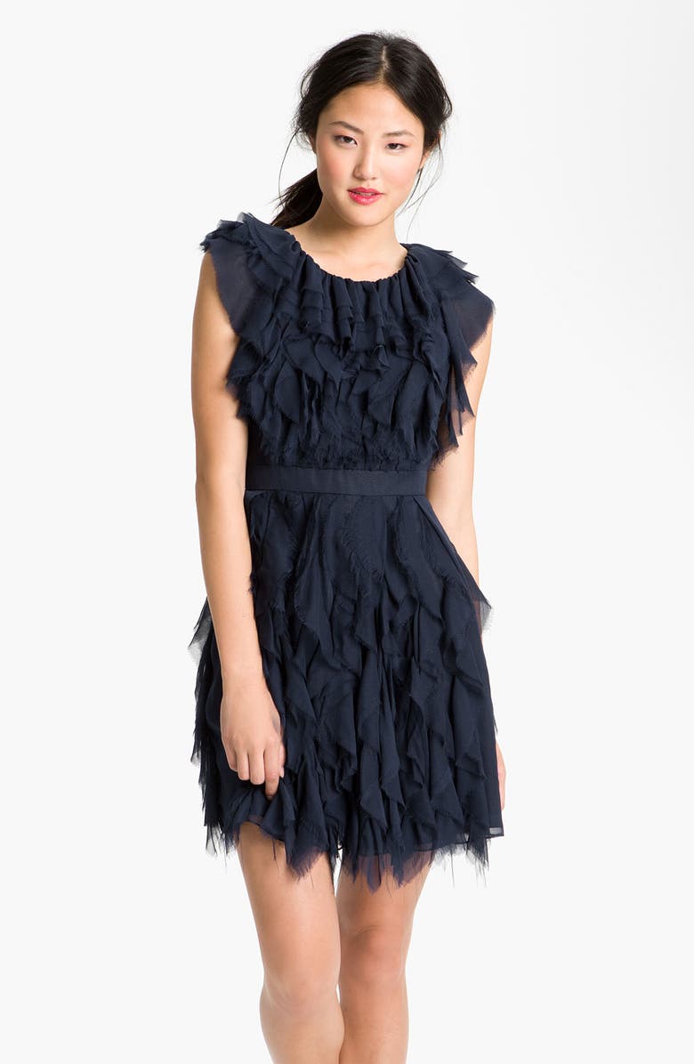 Jill Stuart Raw Edge Silk Chiffon Dress Nordstrom