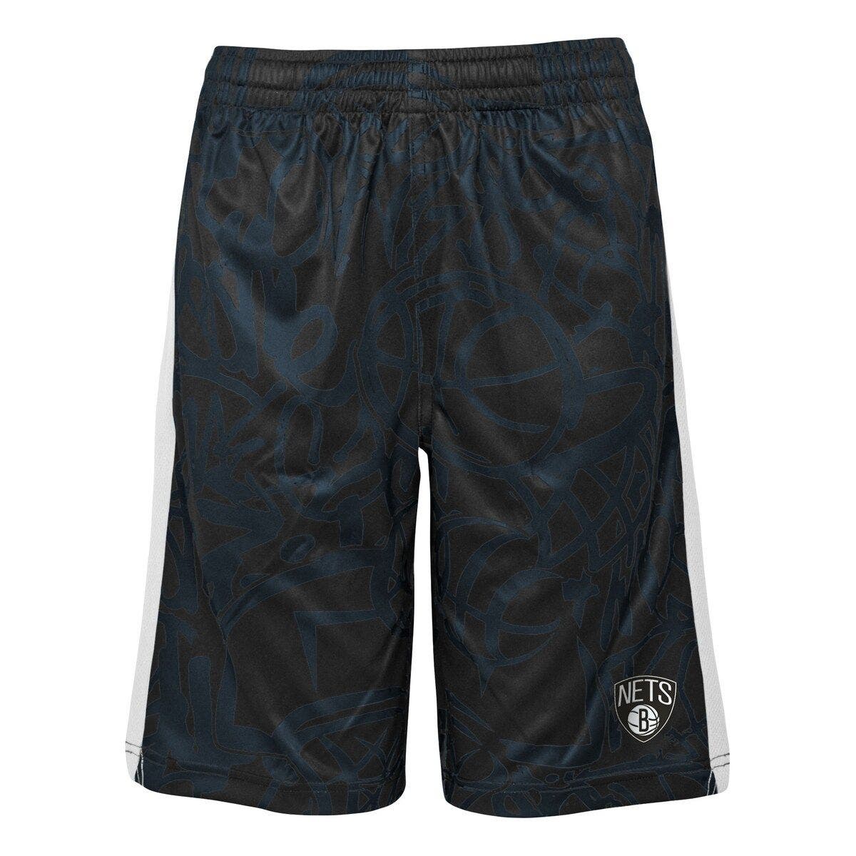 Outerstuff Youth Black Brooklyn Nets Scribble Dribble Baller Shorts ...