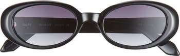 QUAY Felt Cute 52mm Gradient Small Oval Sunglasses | Nordstrom