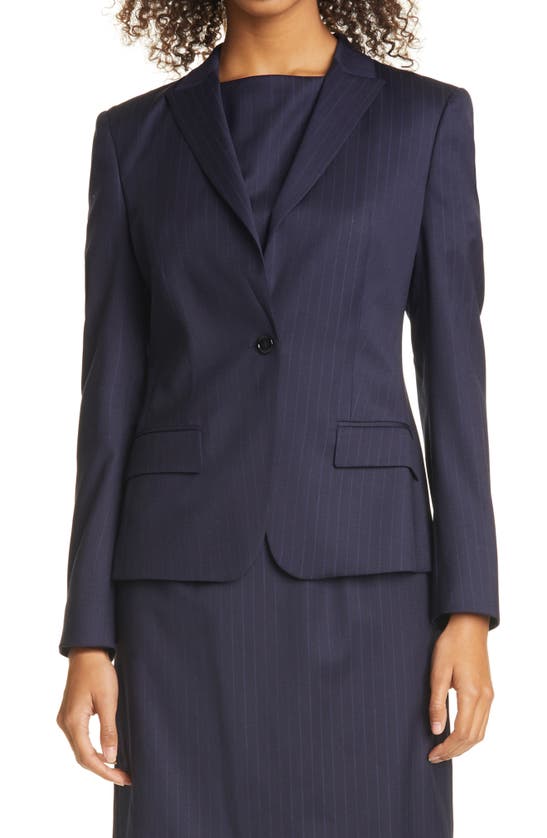 Hugo Boss Jaxtika Pinstripe Stretch Wool Jacket In Midnight Fantasy ...