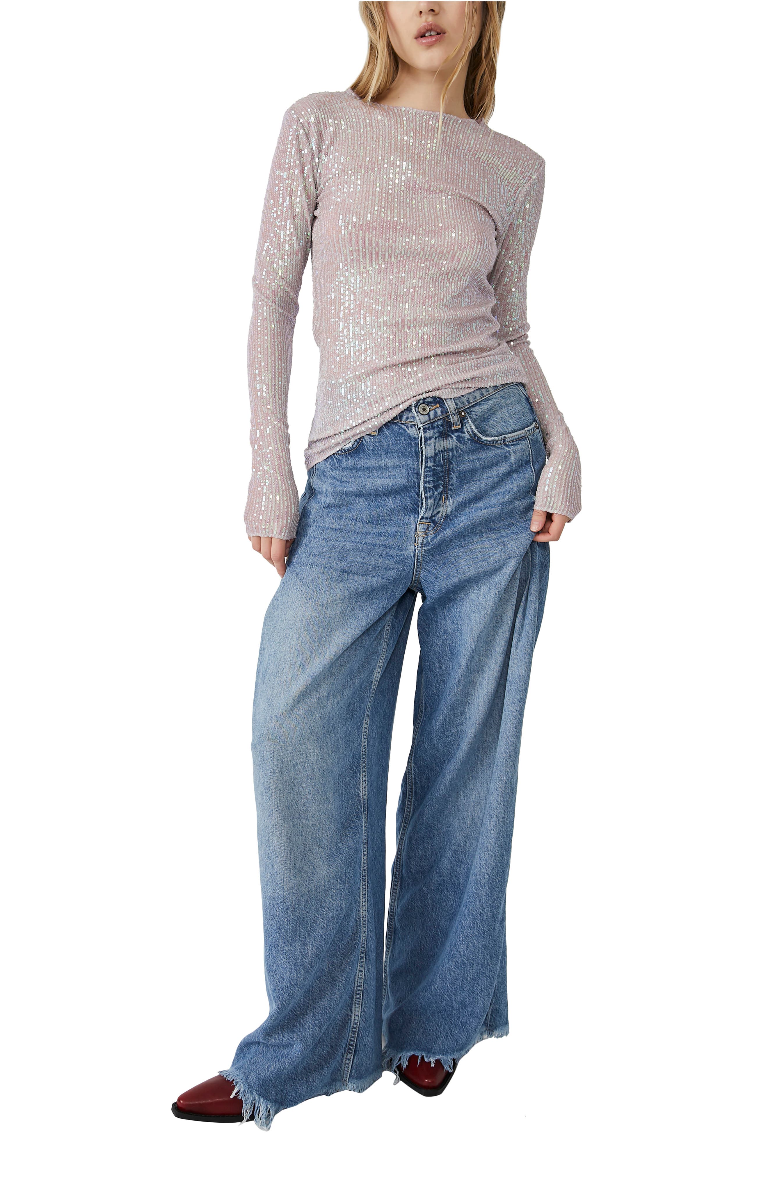 Free People Gold Rush Sequin Top | Nordstromrack