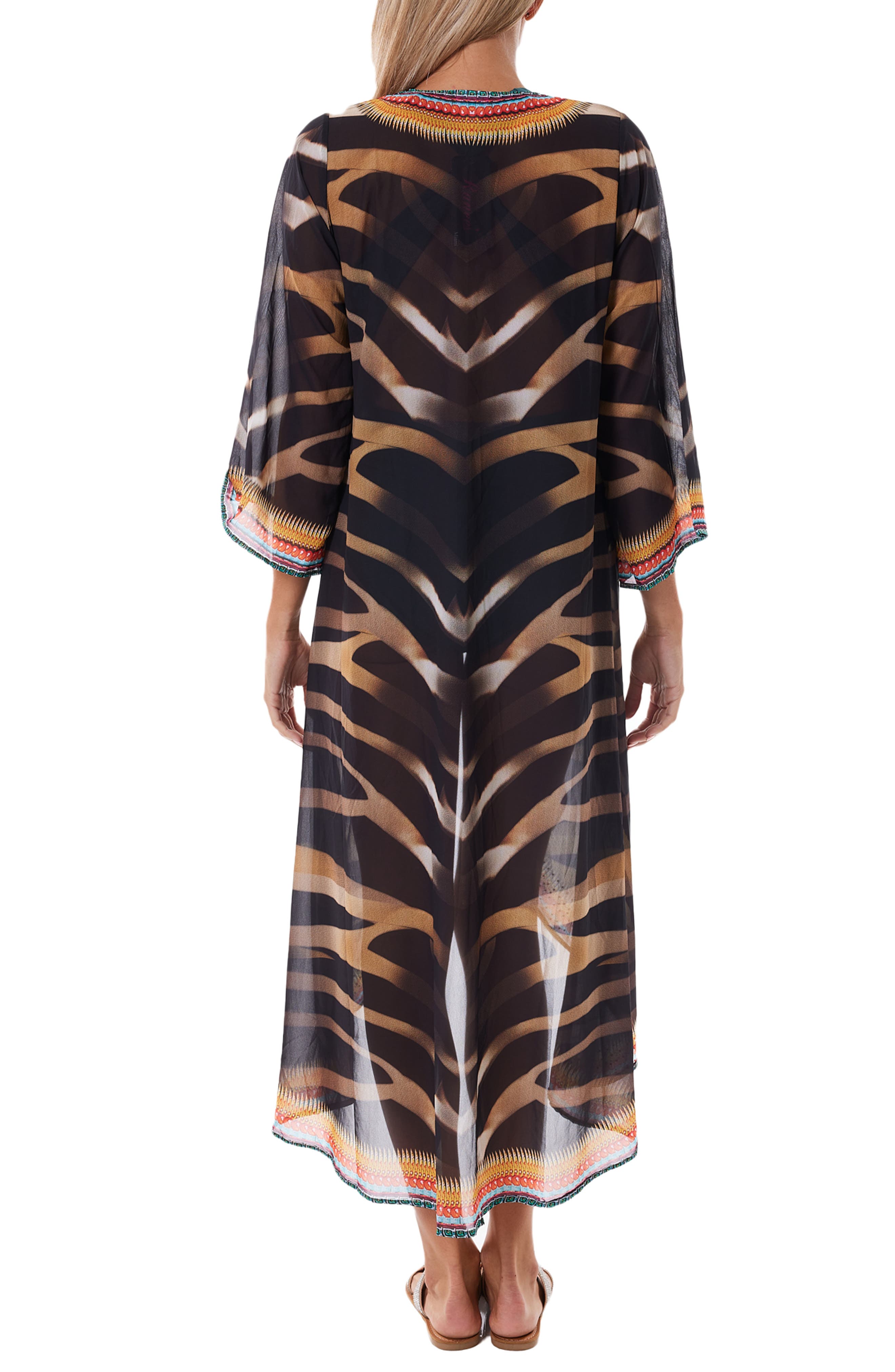 RANEES Stripe Chiffon Cover-Up Duster | Nordstromrack