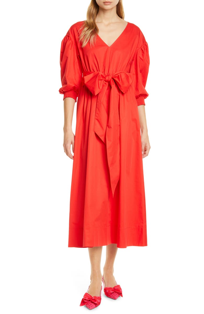 Kate Spade New York Puff Sleeve Midi Dress Nordstrom