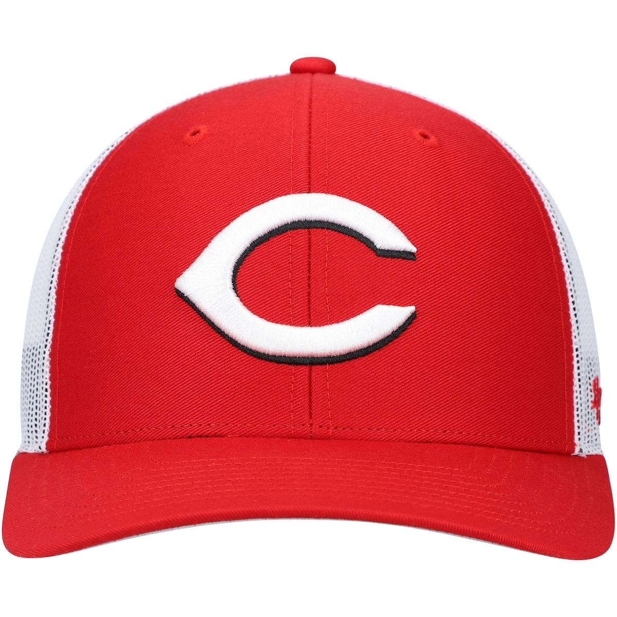 '47 Men's '47 Red/White Cincinnati Reds Primary Logo Trucker Snapback ...