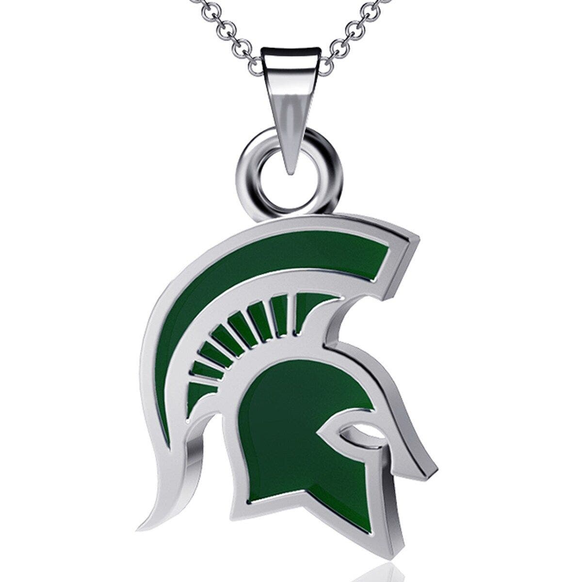 DAYNA DESIGNS Michigan State Spartans Enamel Small Pendant Necklace ...