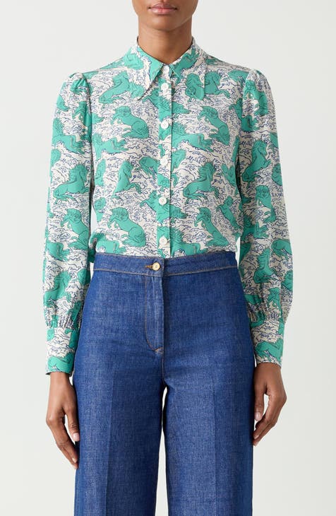 Women's 100% Silk Button Up Tops | Nordstrom