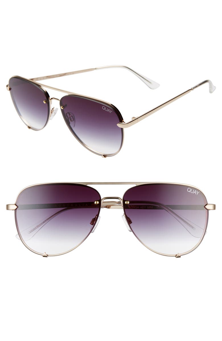 Quay Australia High Key Mini 59mm Rimless Aviator Sunglasses Nordstrom