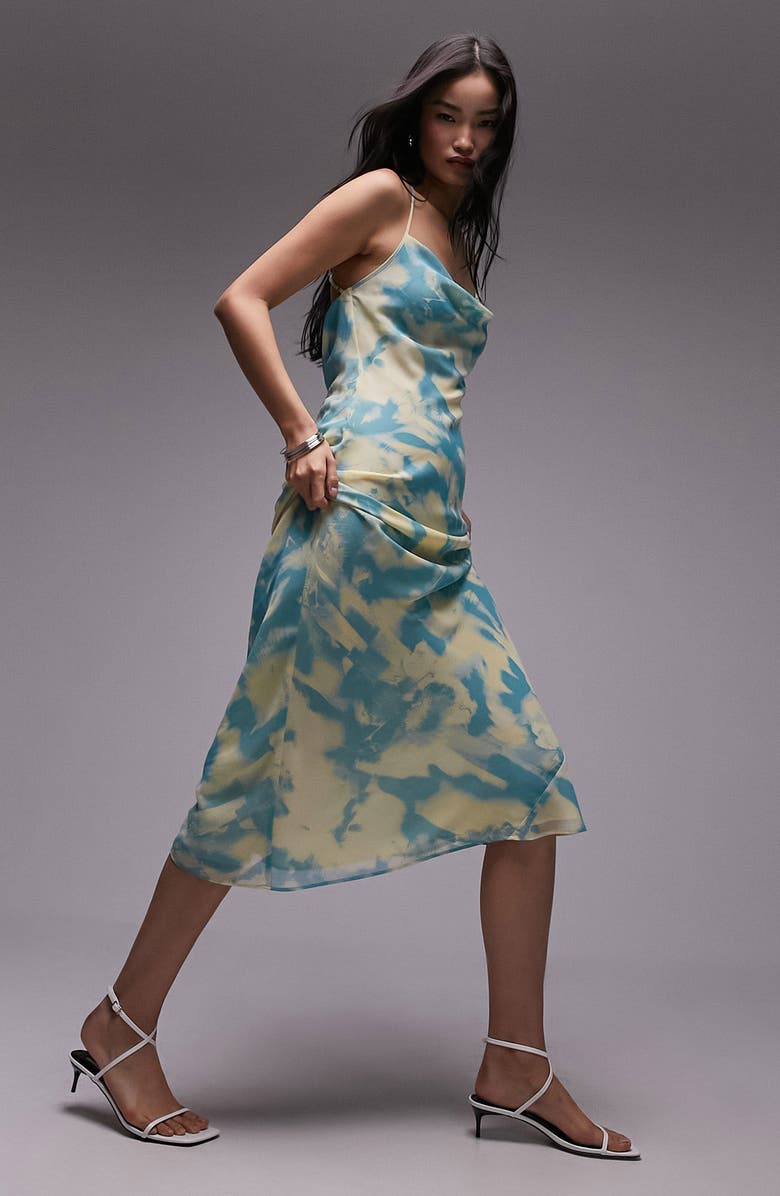 Topshop Abstract Print Georgette Midi Dress | Nordstrom