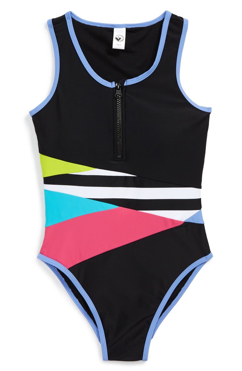 Limeapple Paradise Colorblock One Piece Swimsuit Big Girls Nordstrom