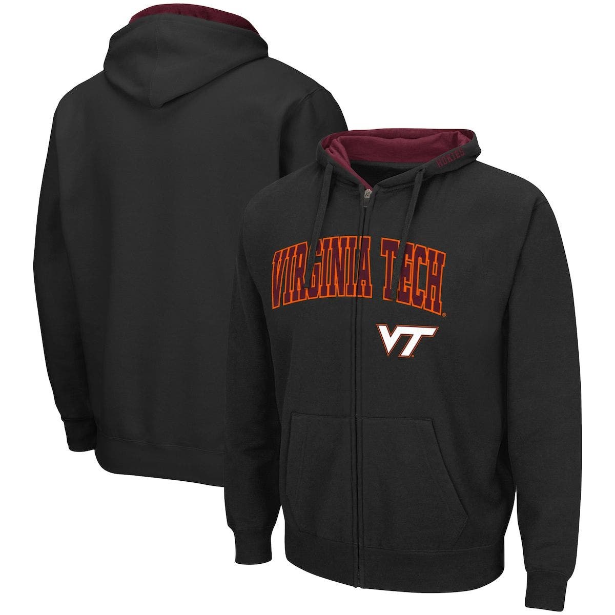 COLOSSEUM Men's Colosseum Black Virginia Tech Hokies Arch & Logo 3.0 ...