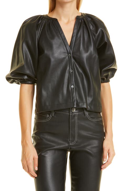 Women's Faux Leather Tops | Nordstrom