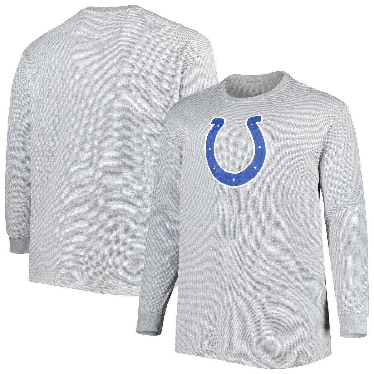 PROFILE Men's Heather Gray Indianapolis Colts Big & Tall Waffle-Knit ...