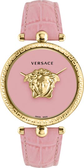 Versace Palazzo Empire Croc Embossed Leather Strap, 39mm | Nordstromrack