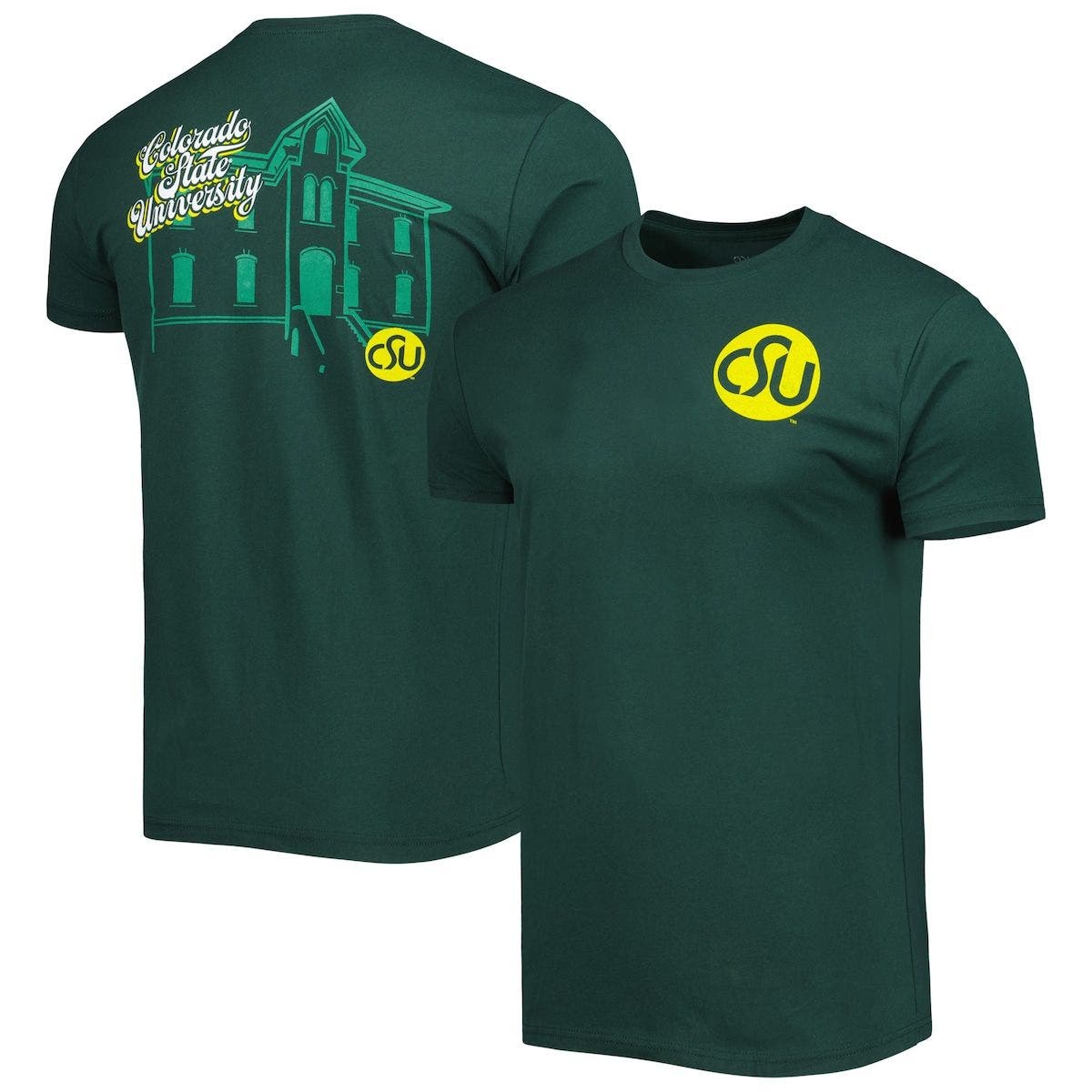 IMAGE ONE Men's Green Colorado State Rams Mascot Scenery Premium T ...