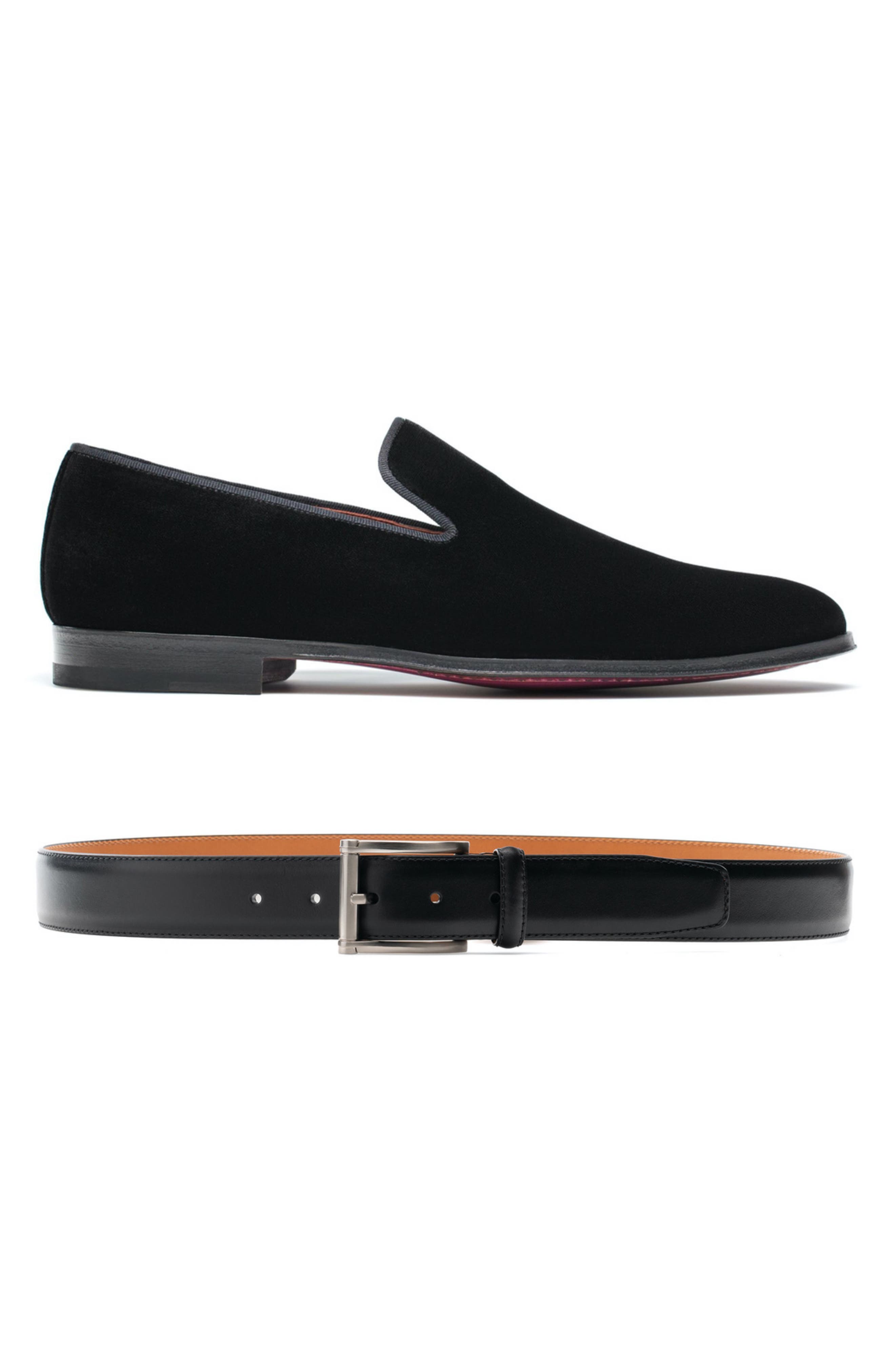 Magnanni Carbon Leather Belt | Nordstrom