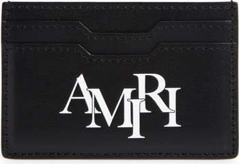 AMIRI Staggered Logo Leather Card Case | Nordstrom