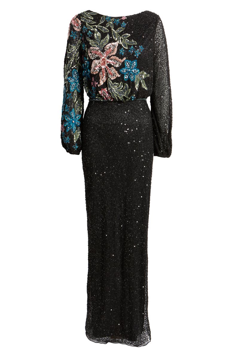 Mac Duggal Embellished Sequin Long Sleeve Blouson Gown Nordstrom