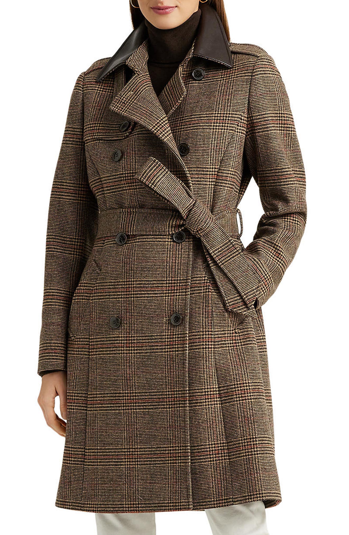 Lauren Ralph Lauren Houndstooth Trench Coat | Nordstrom