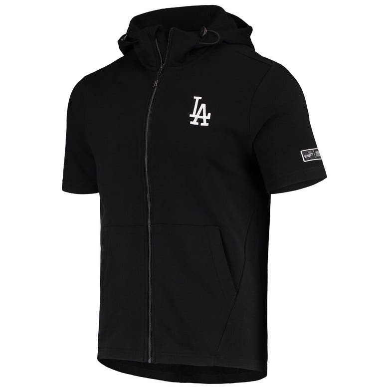 Levelwear Men's Black Los Angeles Dodgers Recruit Short Sleeve Full-zip Hoodie Jacket | ModeSens