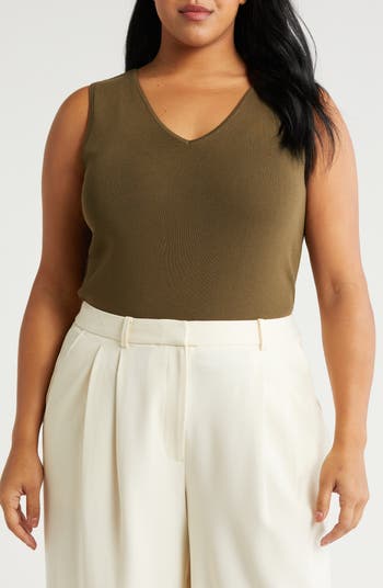 Tahari ASL V-Neck Knit Tank | Nordstrom