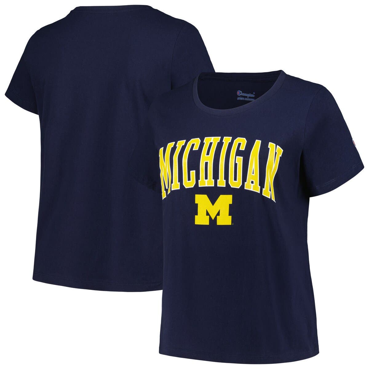 PROFILE Women's Profile Navy Michigan Wolverines Plus Size Arch Over ...
