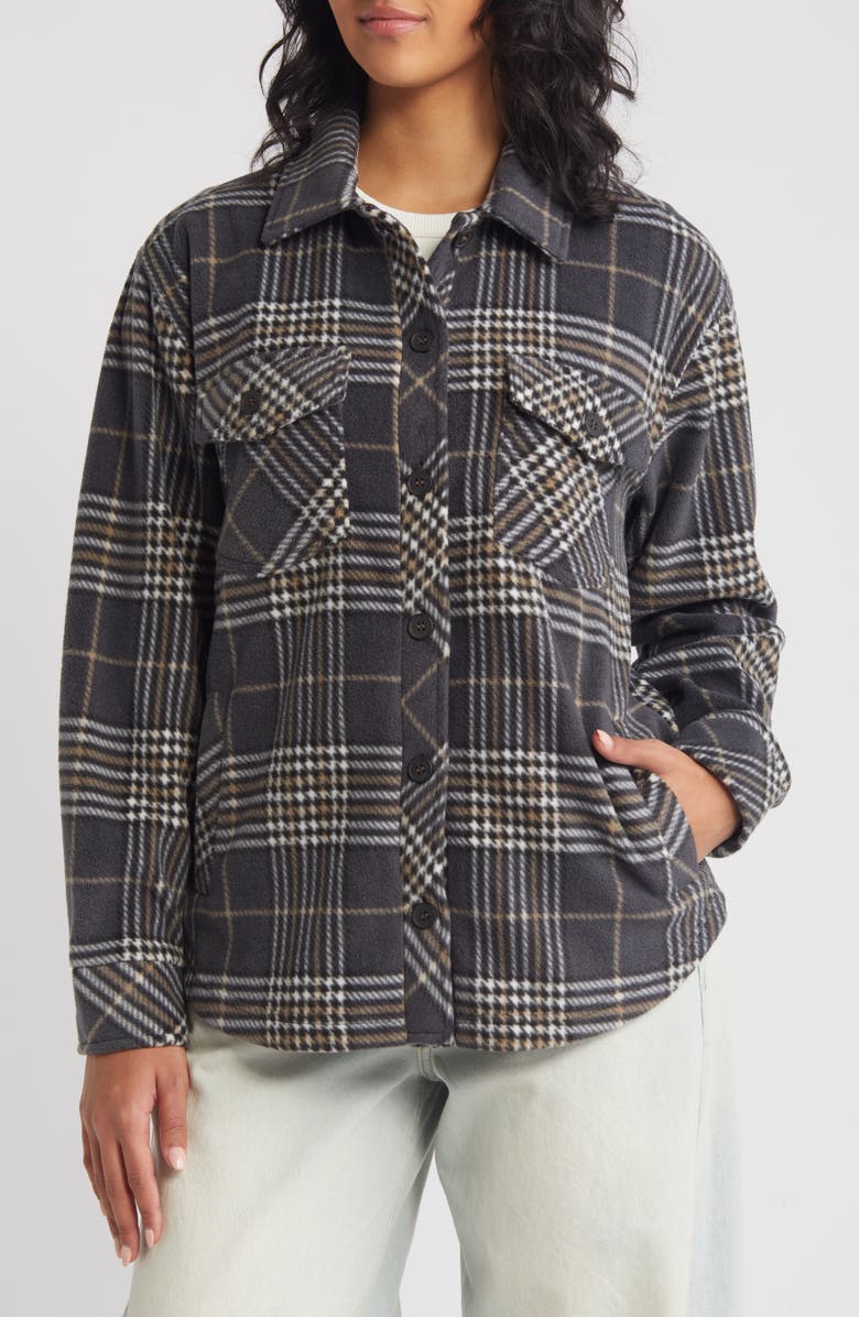 Thread & Supply Plaid Polar Fleece Shacket | Nordstrom