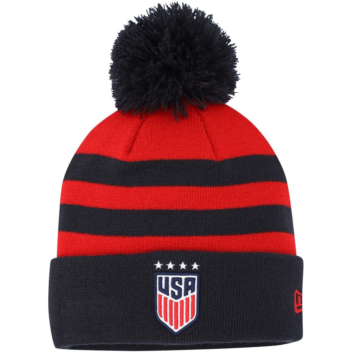 New Era Men's New Era Red USWNT Team Cuffed Knit Hat with Pom | Nordstrom
