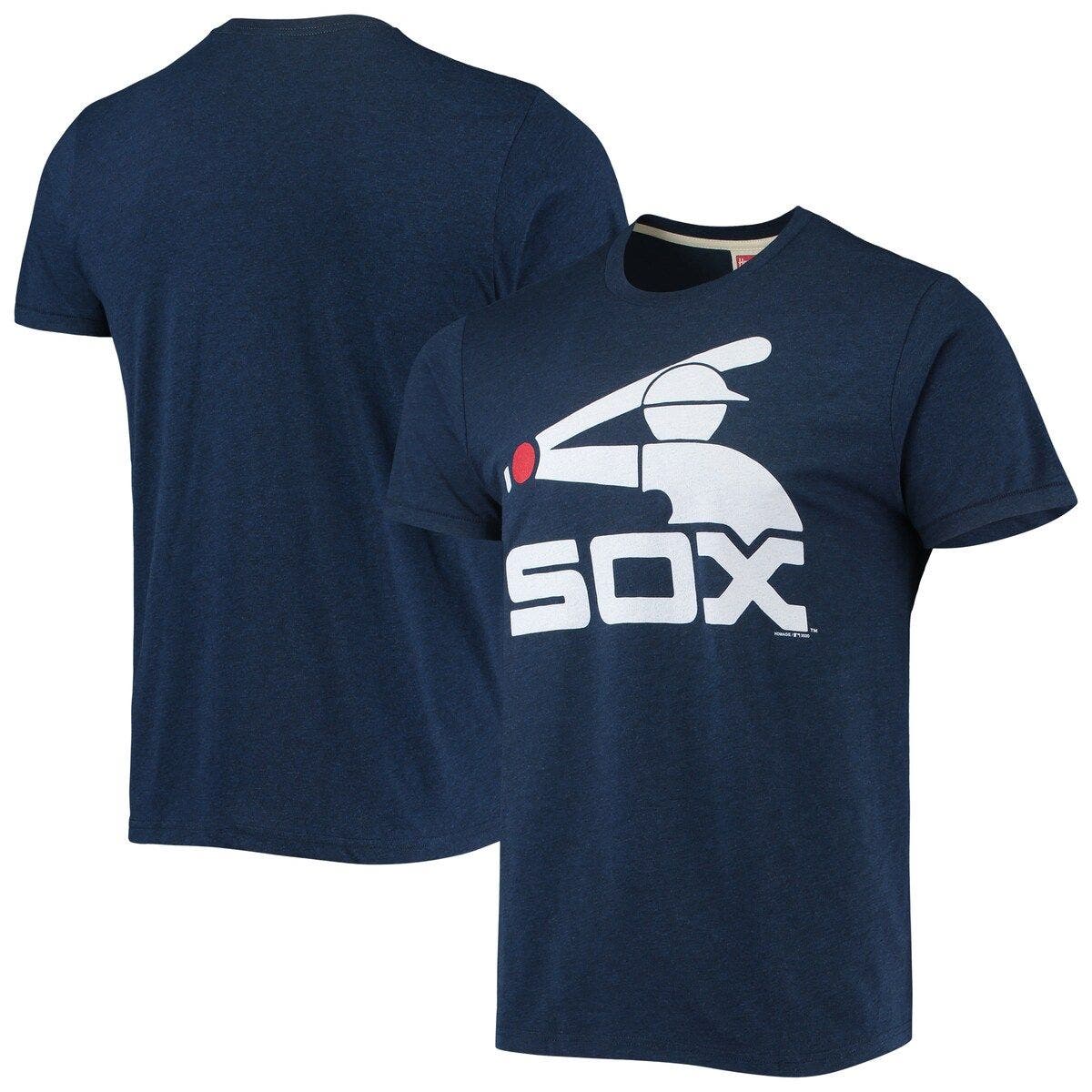 Homage Men's Homage Navy Chicago White Sox Hand-Drawn Logo Tri-Blend T ...