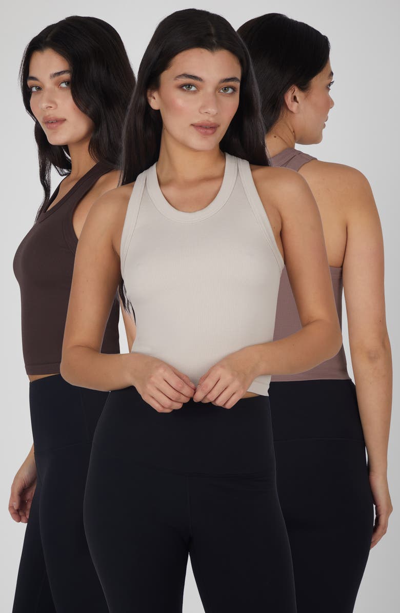 90 DEGREE BY REFLEX 3-Pack Seamless Crop Tanks | Nordstromrack