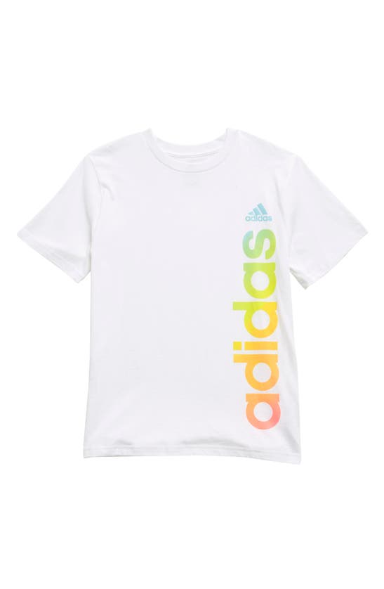Adidas Originals Kids' Gradient Logo T-shirt In White | ModeSens