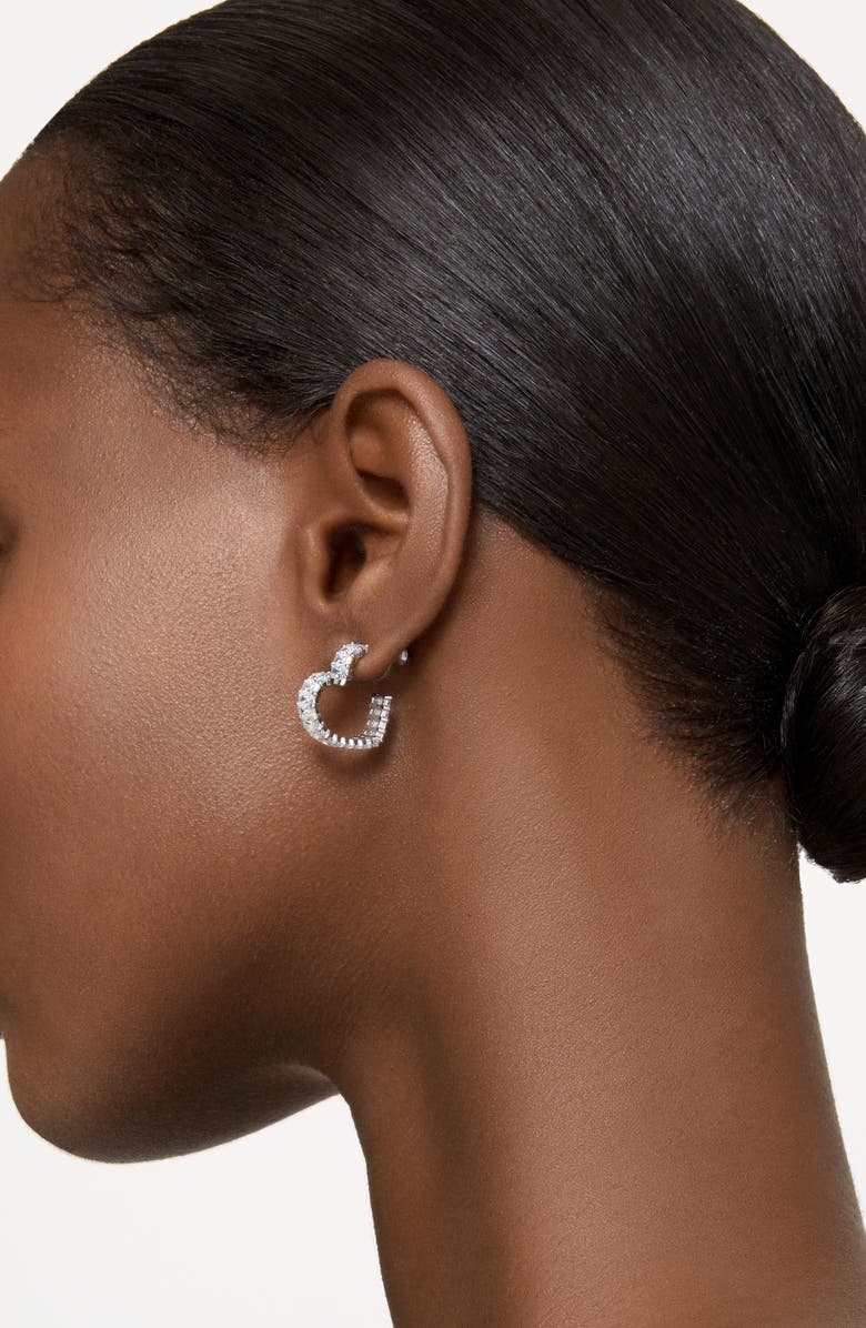 Swarovski Matrix Small Heart Hoop Earrings | Nordstrom
